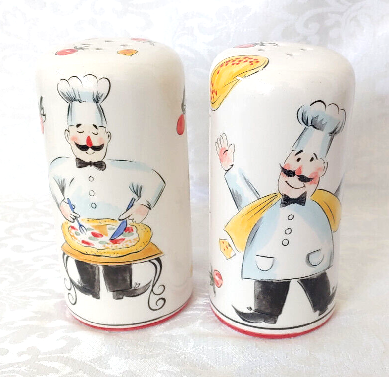 Tabletops Unlimited Italian Pizza Chef 6" Parmesan Cheese Shakers (Set ...