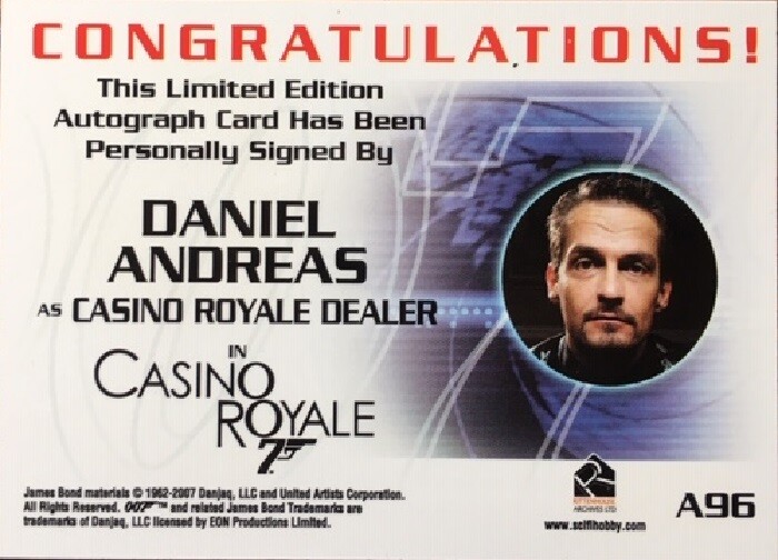 Daniel Andreas Autograph A96 in Casino Royale from James Bond in Motion | eBay