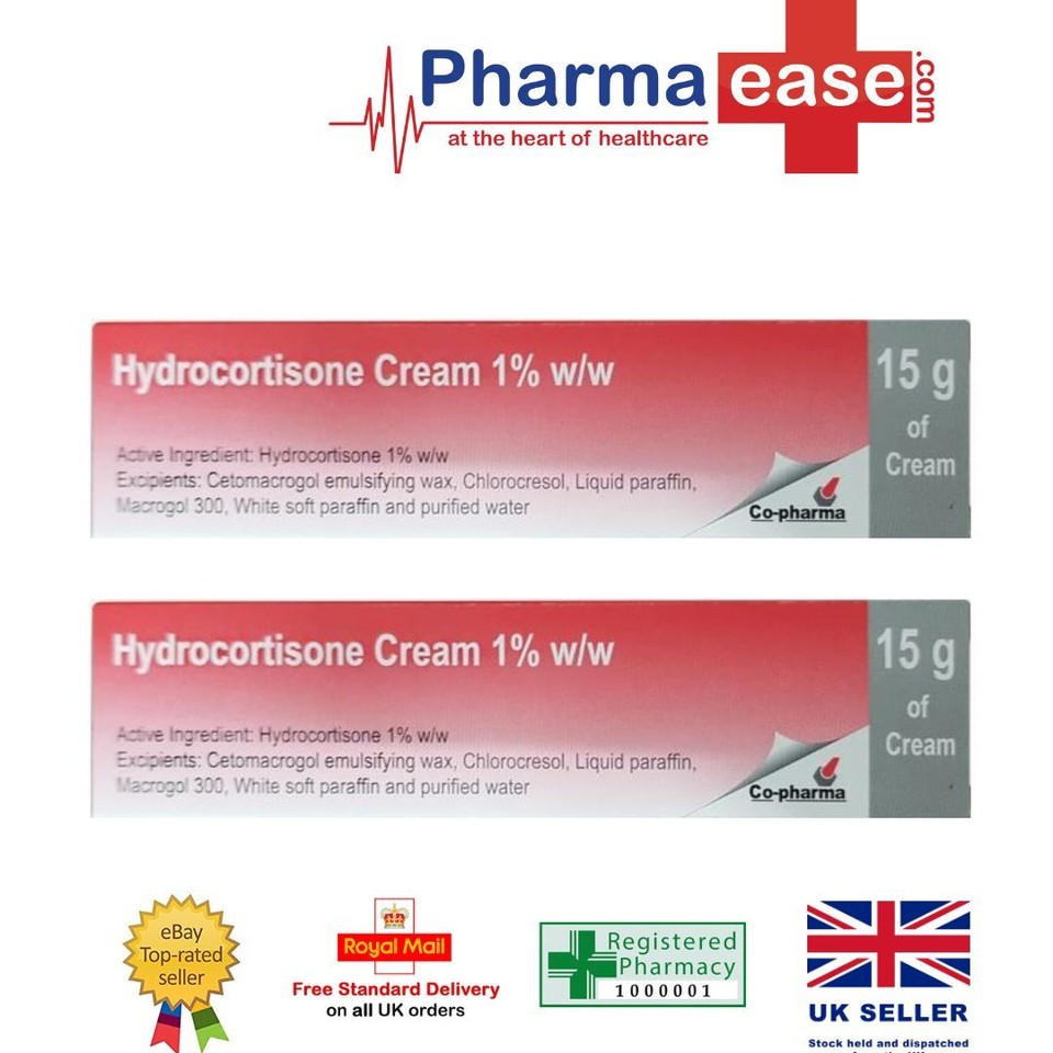 1, 2 or 3 Tubes Hydrocortisone Cream 15g - Swelling Itching Skin Rash ...