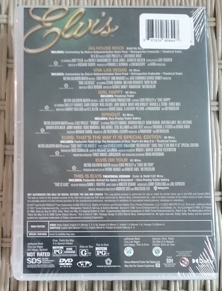 Elvis 7 Film DVD Collection FACTORY sealed in original, rare slip cover ...