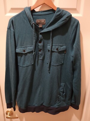 Mens L, Valor Collective Hoodie ButtonUp Shirt Multicolor Checkered ...