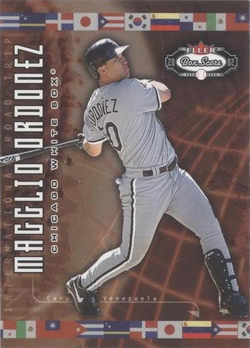 2002 Fleer Box Score - International Road Trip Magglio Ordonez #202 / ...