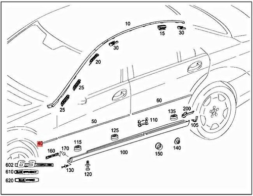 Genuine MERCEDES C216 W221 S-CLASS W221 Coupe C216 Trim strip ...