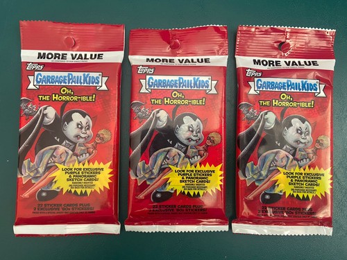 Oh The Horror-ible GPK 3 Value Pack Lot Garbage Pail Kids 2018 24 Cards ...