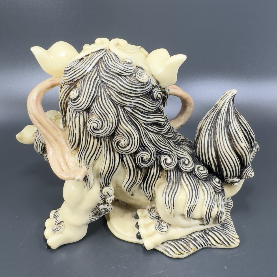 Vintage Chinese Guardian Lion Sculpture Signed Foo Dog Fu Foo Dog With ...
