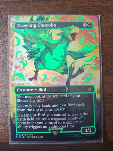 Magic The Gathering: Final Fantasy - Neon Green Foil Traveling Chocobo ...