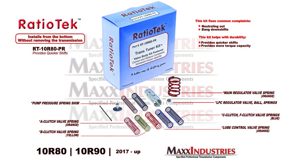 10R80 10R90 Transmission Valve Body Shift Improver Kit RatioTek RT ...