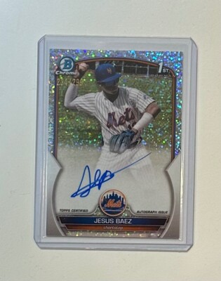 2023 Bowman Chrome Jesus Baez Speckle Refractor On Card Auto /299 Mets ...