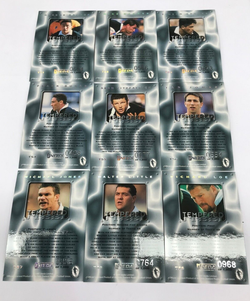 1997 INEDA NZ ALL BLACK Trading Cards Tempered Steel Chase Card Full ...