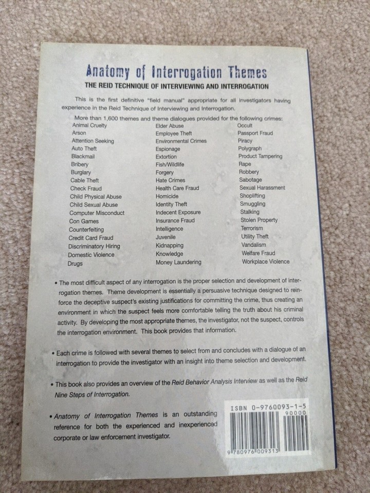 Anatomy of Interrogation Themes The Reid Technique of Interviewing and ...