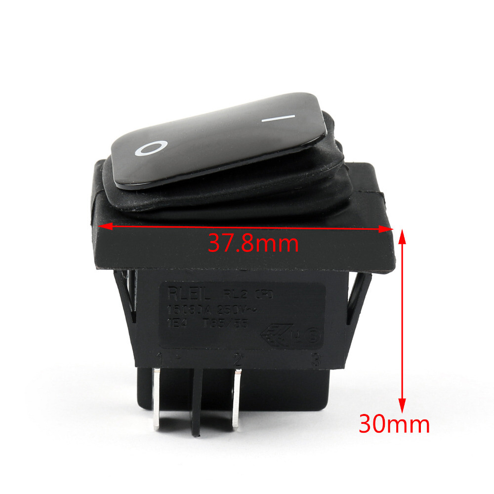 Waterproof Rocker Switch Black 4-Pin ON/OFF Rectangular Soft Rubber Top ...