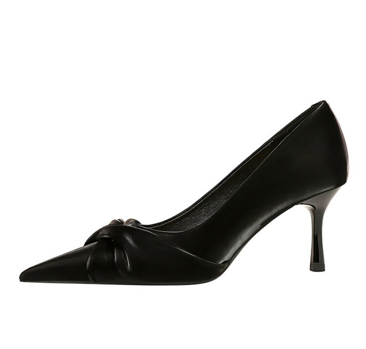 Women's 2022 Fashion Pointy Toe Bow Knot High Heel Low Cut Pump Party ...