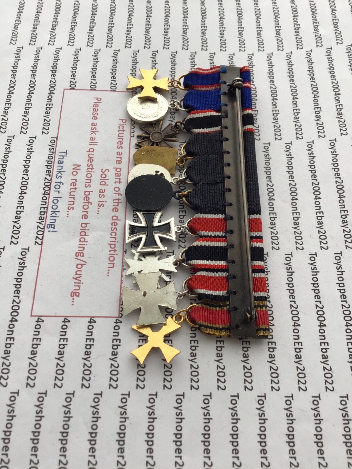 German WW2 1957 Navy Veteran Bundeswehr 10 Miniature Medal Bar Iron ...