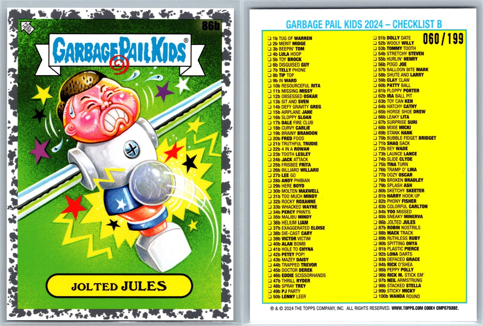 Foosball Table Game Garbage Pail Kids At Play Spoof Card Jules GRAY ...