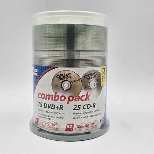 OFFICE DEPOT COMBO PACK 25-CD-R/75 DVD+R DISCS FOR RECORDING DATA and ...