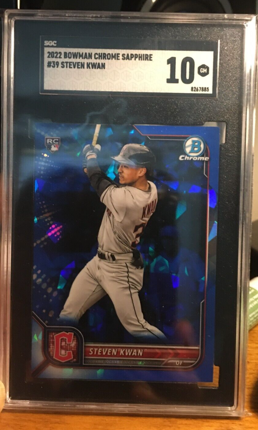 2022 Bowman Chrome Sapphire S/E RC Steven Kwan Rookie SGC 10 Gem Mint ...