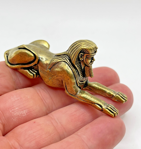 Brass Egyptian Pharaoh Sphynx Anubis Hound Dog Statue Ornament ...