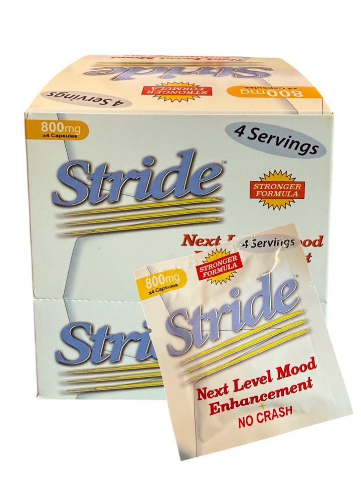 Stride Next Level Mood Enhancement 800mg- No CRASH - 2 Boxes - Exp 2/ ...