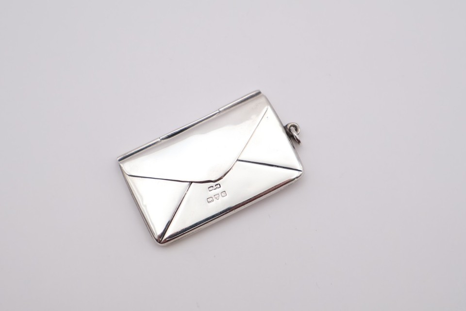 Antique Sterling Silver Double Stamp Envelope Case Hallmarked Chester ...