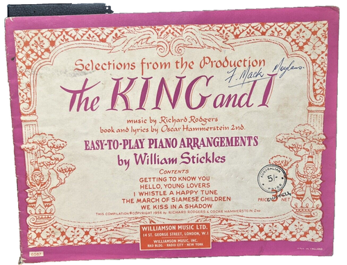 The King And I - Easy To Play Piano - William Stickles - Sheet Book ...