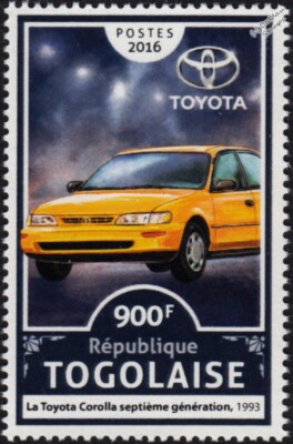 1993 TOYOTA COROLLA E100 7th Generation Compact Car Stamp (2016 Togo ...