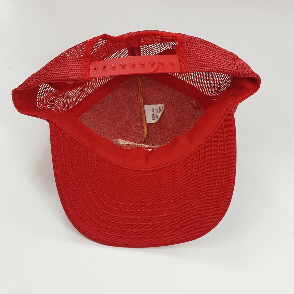 Vintage 80s Coca-Cola Coke Red Mesh Back USA Made Trucker Hat Snapback ...