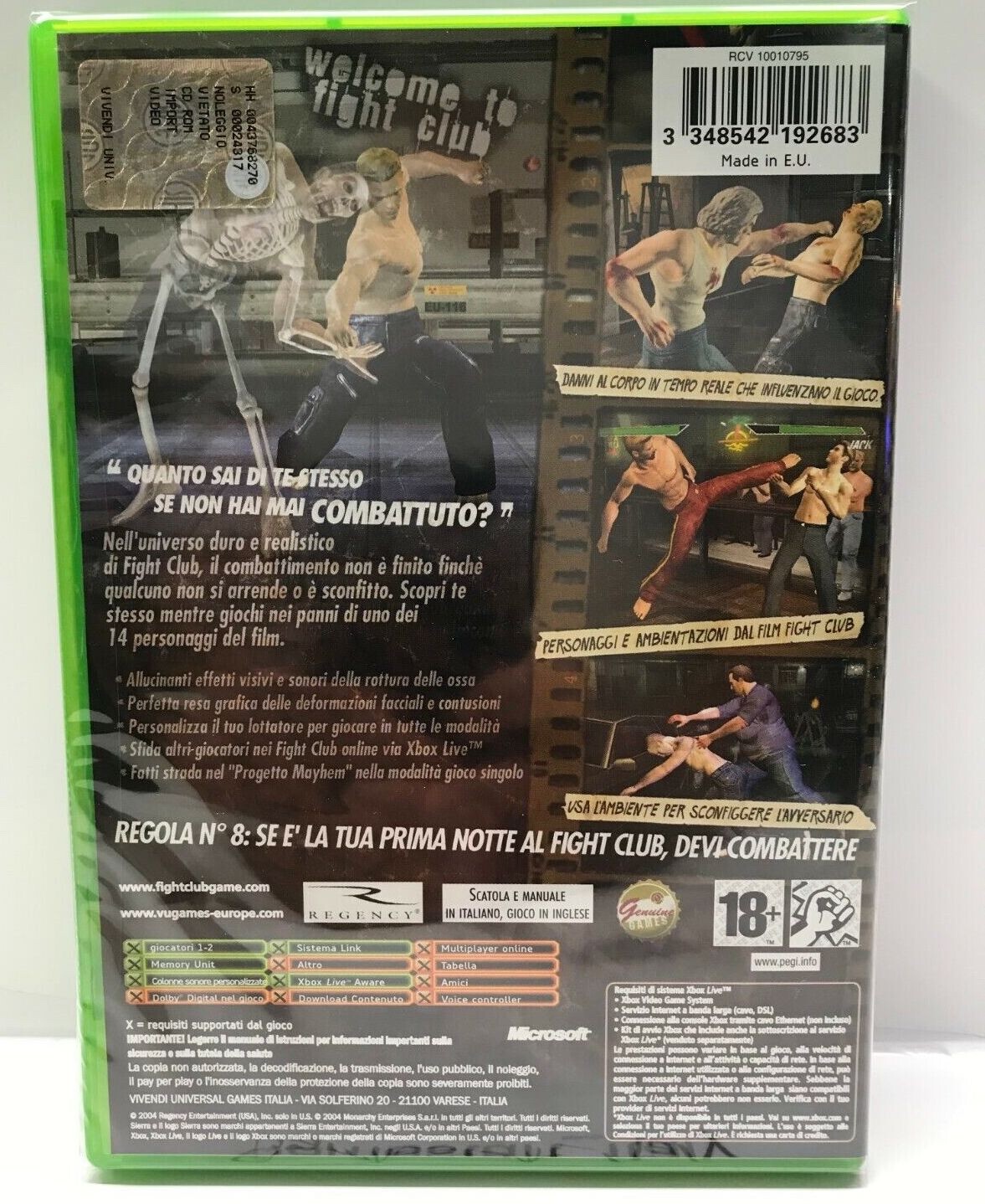 Fight Club Xbox Premier Modèle Neuf Scellé Italien Nouveau & Scellé ...