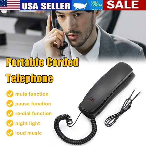 Telephone Desktop Corded Landline Mini Phone For Hotel Office Home Wall ...