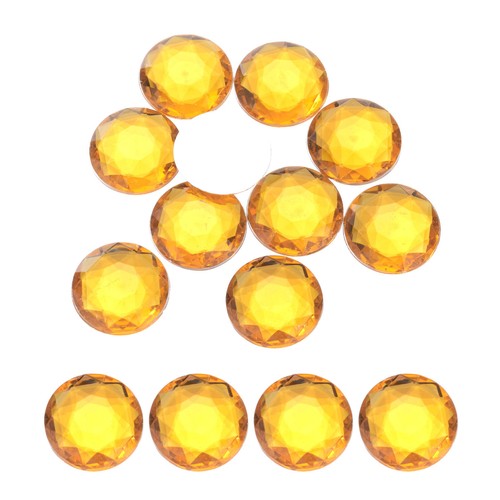 Flat Back Round Acrylic Rhinestones,40mm Yellow Flatback Crystal 10Pcs ...
