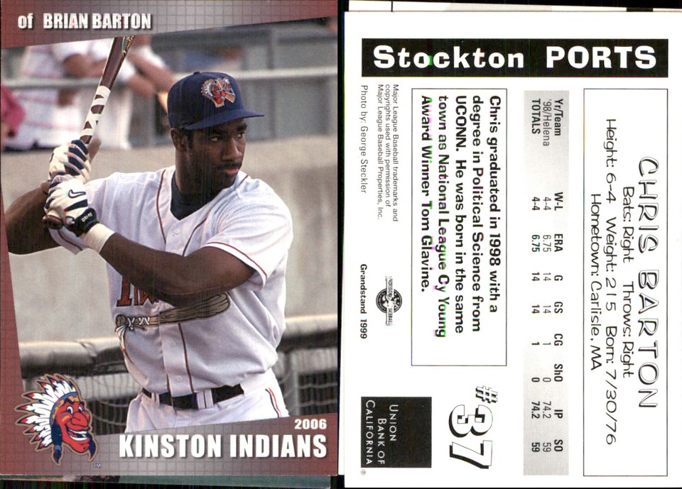 Brian Barton 2006 Grandstand Kinston Indians #6 RC FREE SHIP ...