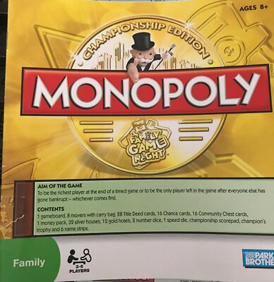 Monopoly Championship Edition Parts & Pieces (You Choose) | eBay