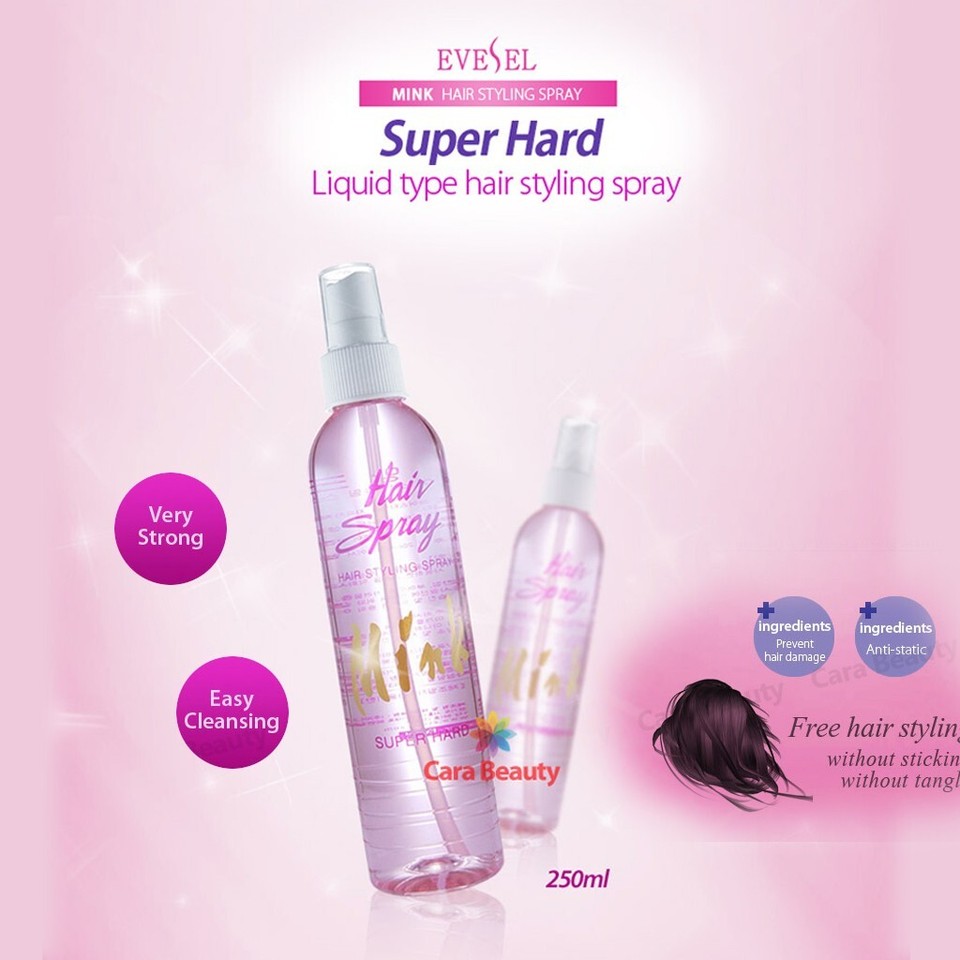 evesel Mink Hair Styling Finish Spray SUPER HARD (Liquid type 250ml / 8 ...