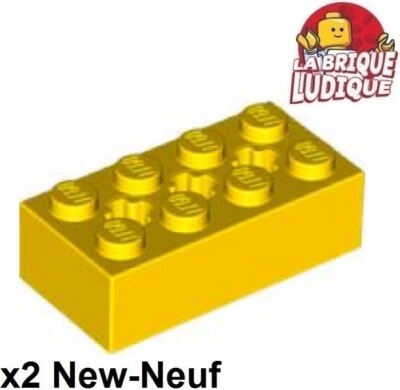 Lego Technic 2X Brick 2X4 4X2 3 Axle Holes Yellow 39789 | eBay