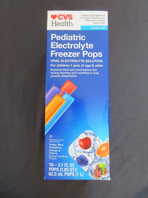 CVS Health Pediatric Electrolyte Freezer Pops Variety Pack 16 Pops 2.1 ...