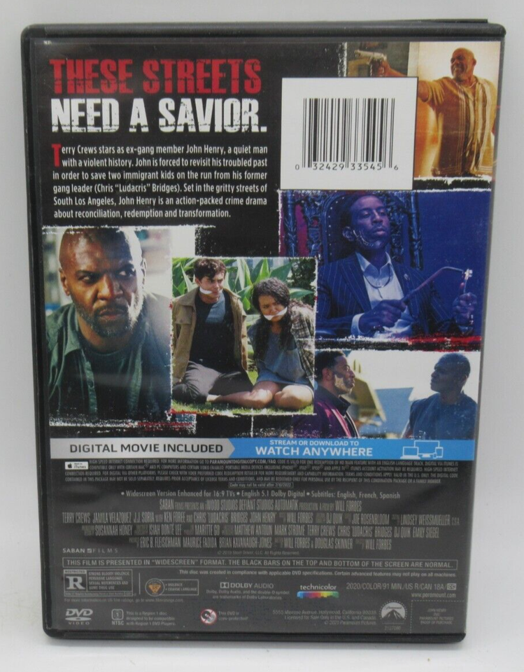 JOHN HENRY DVD + DIGITAL MOVIE, TERRY CREWS, LUDACRIS, JAMILA VELAZQUEZ ...