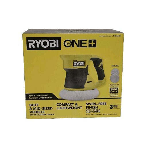 Ryobi Two Speed Random Orbit Buffer 18v Cordless 6 In Buff Pads (Tool ...