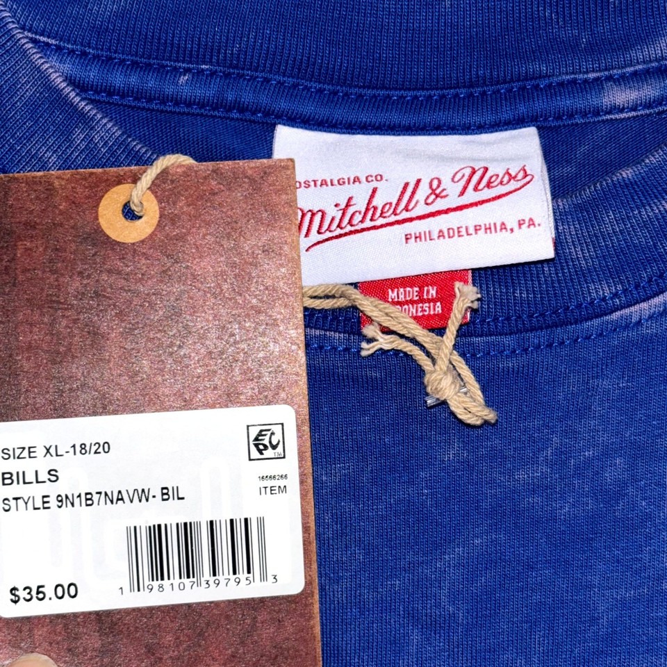 Buffalo Bills T Shirt Youth XL 18/20 Blue Mitchell Ness Football NFL ...