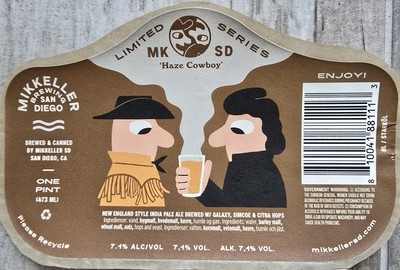 Mikkeller Brewing Haze Cowboy New England IPA Collectible Beer Sticker ...