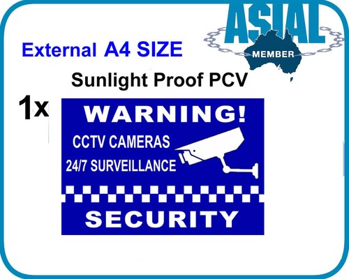 PVC Sticker A4 CCTV Camera Surveillance Warning Security Sign | eBay ...