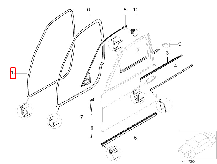 BMW 5 E39 Touring New Genuine Front Rubber Seal Weather Strip ...