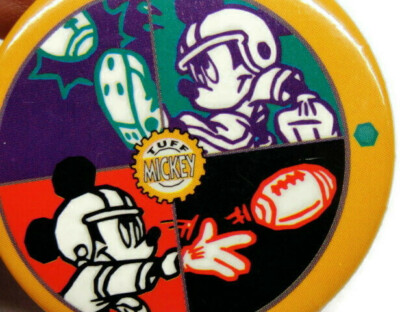 Mickey Mouse Tuff Mickey Football Badge Button Pinback Vintage | eBay