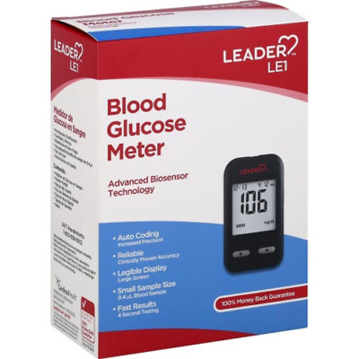 Leader LE1 Digital Blood Glucose Meter w Carrying Case 096295134414VL ...