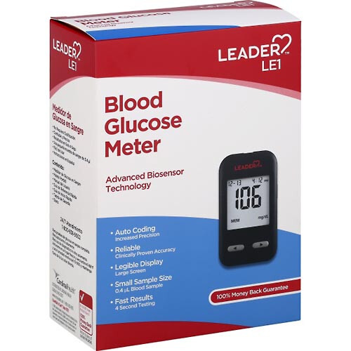 Leader LE1 Digital Blood Glucose Meter w Carrying Case 096295134414VL ...