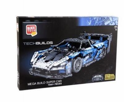 Tech Builds Build Your Own Blue Super Car Racer 1000pcs Sport Car ...
