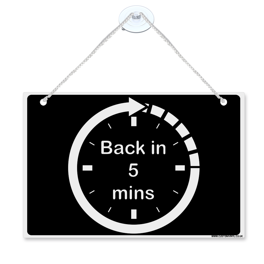 Back In 5 Min Clock