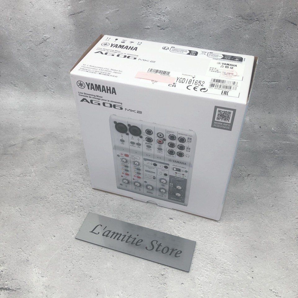 YAMAHA AG06MK2 W 6ch Live Streaming Mixer White AG 06 AG06 MK2 MKII ...