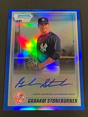 2010 Bowman Chrome Graham Stoneburner BLUE Refractor AUTO 13/150 ...