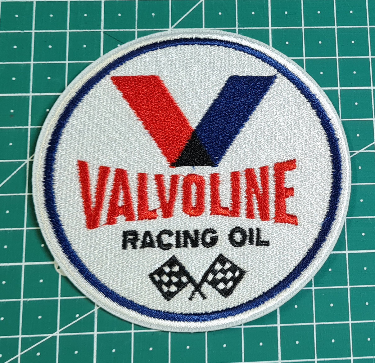 VALVOLINE RACING OIL EMBROIDERED IRON ON PATCH HOT ROD RAT ROD PATCHES ...