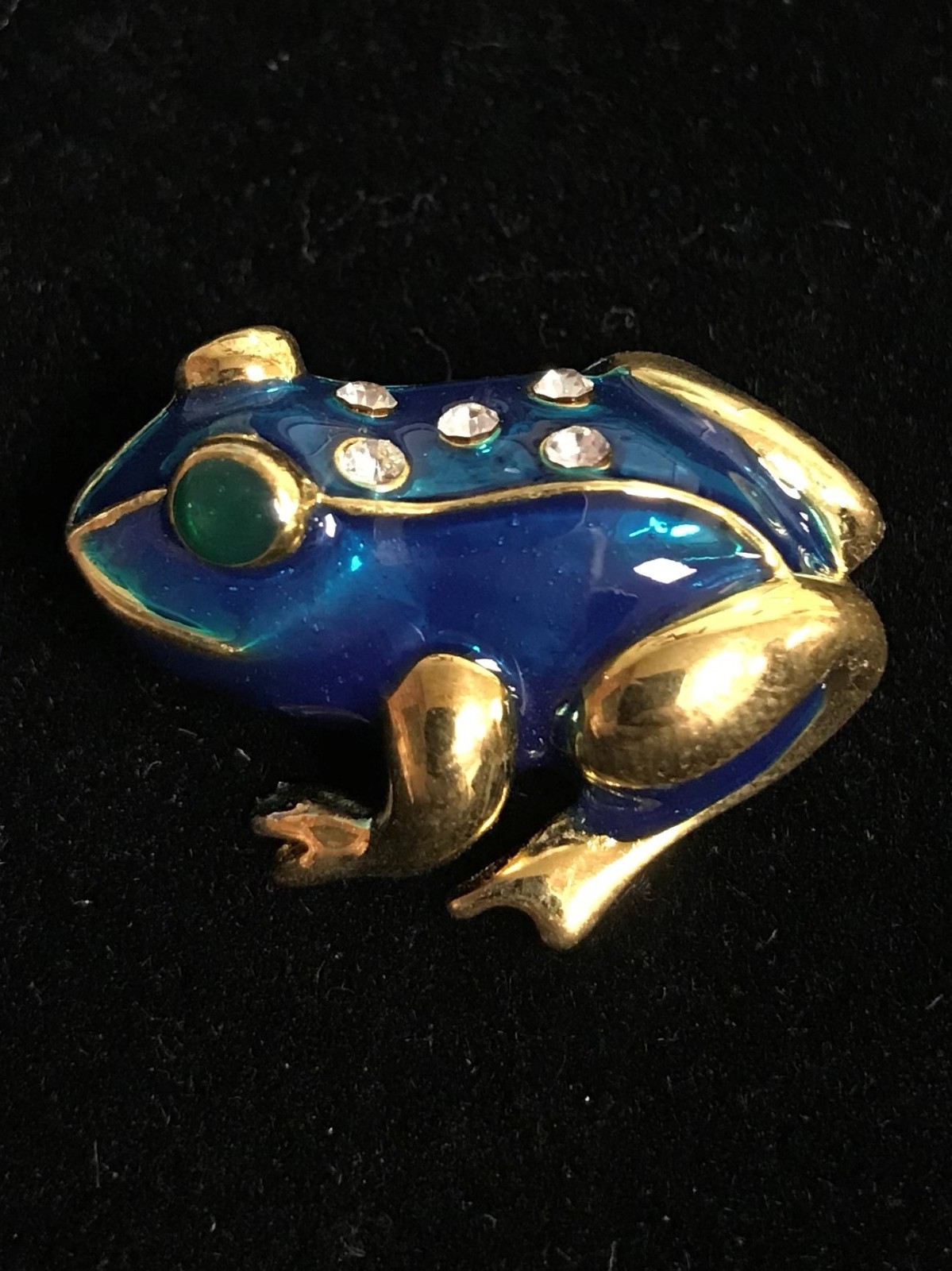 Stunning Gold Crystal Frog Brooch with Enamel | eBay UK