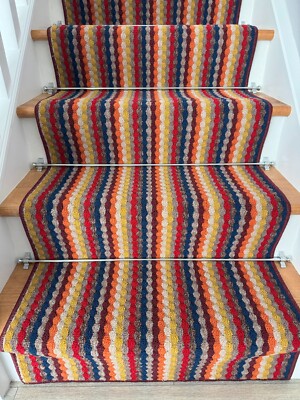 Extra Long Stair Carpet Runner Hard-Wearing Loop Pile Multi-Coloured ...